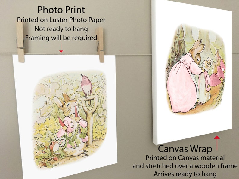PETER RABBIT Pink Nursery Wall Art Girl Beatrix Potter - Etsy