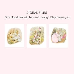 PETER RABBIT Pink Nursery Wall Art for Girls, Peter Rabbit Prints ...