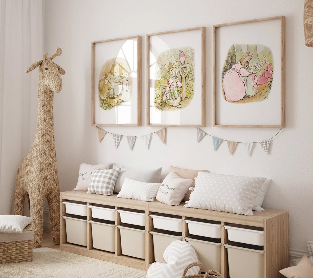 PETER RABBIT Pink Nursery Wall Art for Girls Peter Rabbit - Etsy