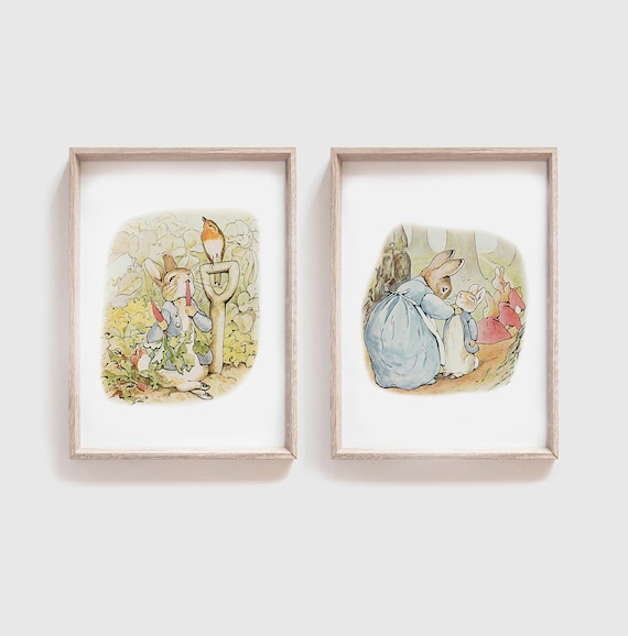 PETER RABBIT Nursery Wall Art Set of 2 Prints or Canvas Art | Etsy