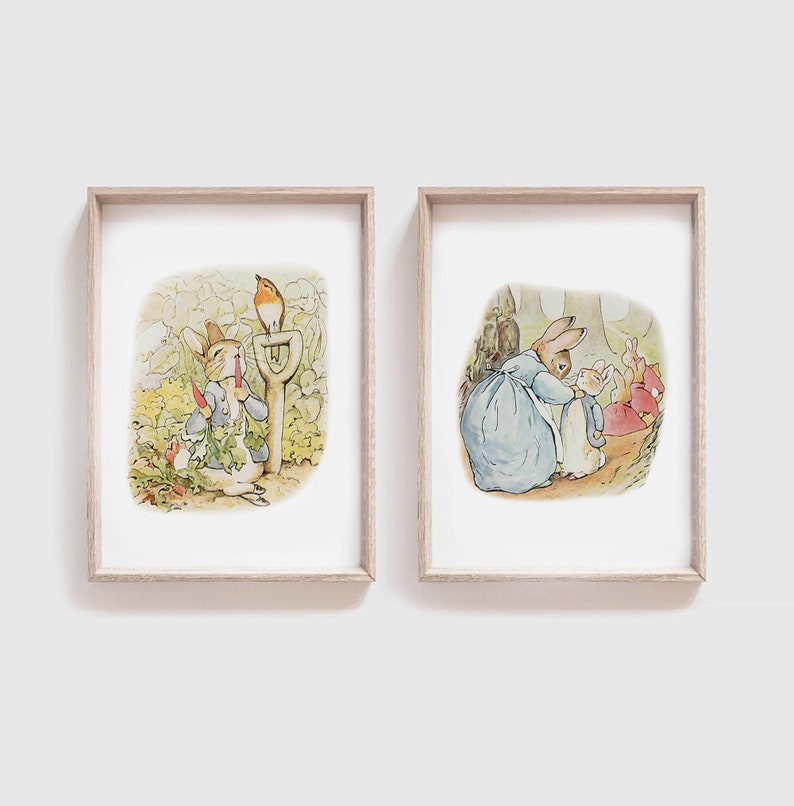 PETER RABBIT Nursery Wall Art Set of 2 Prints or Canvas Art | Etsy