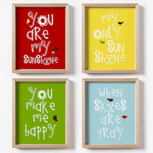 PLAYROOM Wall Art Decor Nursery Primary Colors Posters You Are My ...