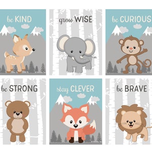 Woodland Animals Wall Art, Baby Boy Nursery Animal Prints or Canvas ...