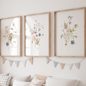 Wildflower Prints, Watercolor Flowers, Farmhouse Decor, Meadow Grass ...