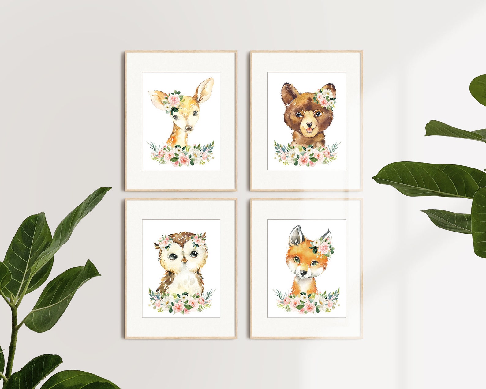 Woodland Animal Print Watercolor Woodland Animal Art Prints | Etsy