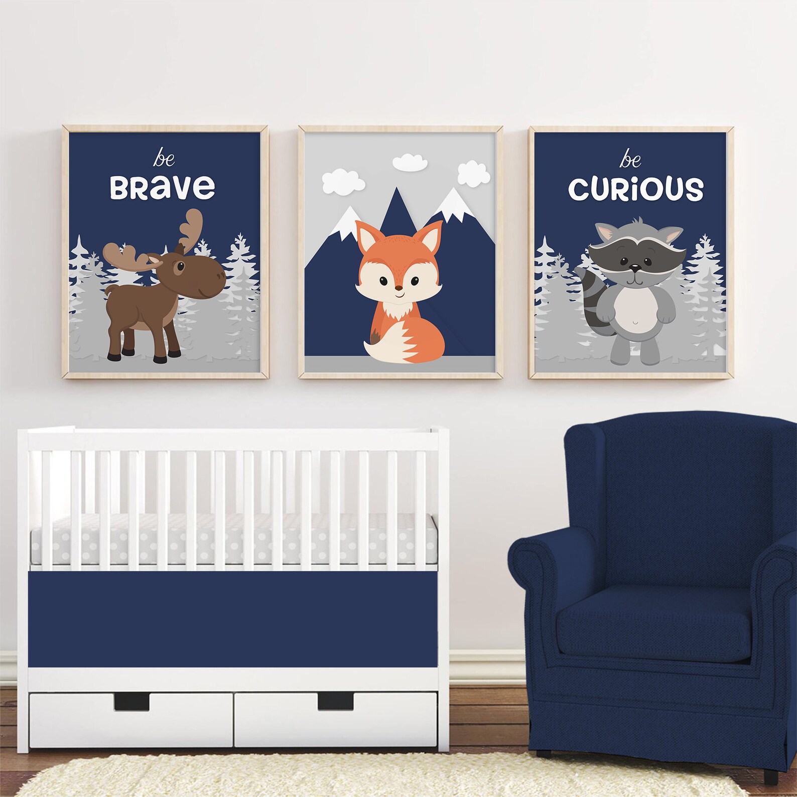 Moose Decor Moose Print or Canvas Wall Art Woodland Nursery - Etsy