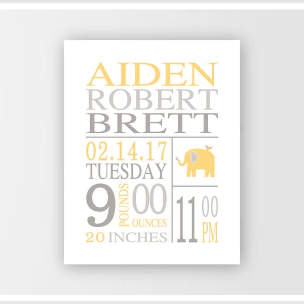 Baby Birth Print - Etsy