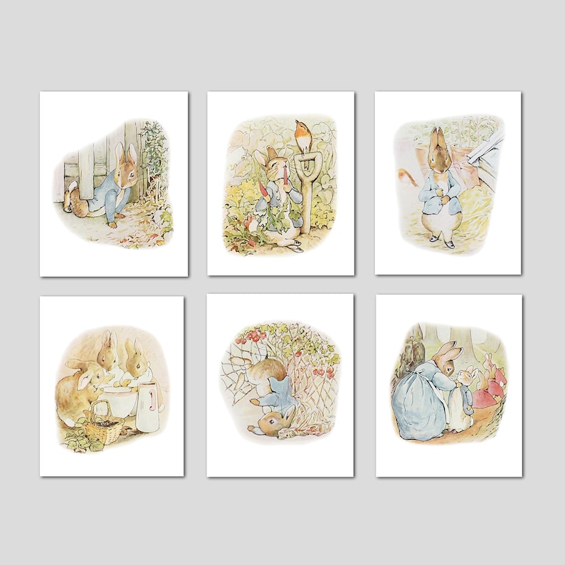 Peter Rabbit Nursery Decor Beatrix Potter Art Prints or CANVAS - Etsy