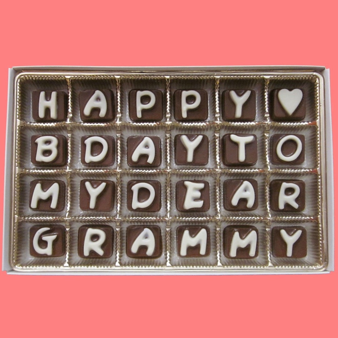 Happy Birthday Grammy Chocolate Message: Grandma Gift - Etsy