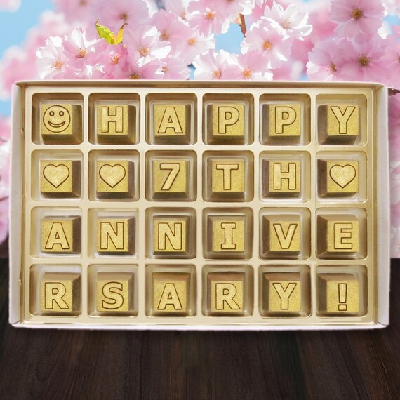 Happy 7th Anniversary Gift for Husband to Wife Gift Candy Word | Etsy