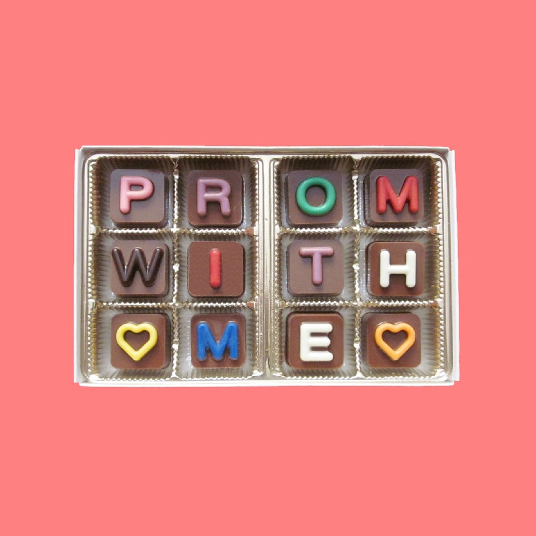Prom Proposal Gift for Her Chocolate Says Prom With Me Gifts for Her ...