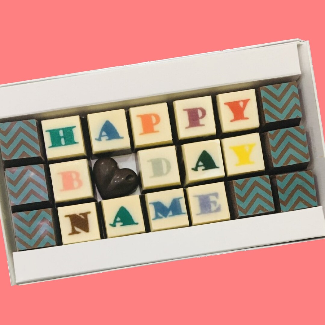 Custom Birthday Chocolates Personalized Chocolate Birthday Gift for Him ...