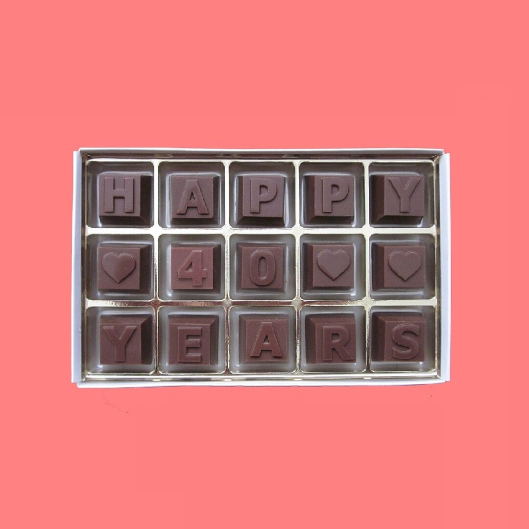 40th Anniversary Milk Chocolate Gift for Couple: 'happy 40 Years' - Etsy