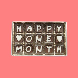 Happy One Month Anniversary Chocolate Gift: Monthiversary Candy - Etsy