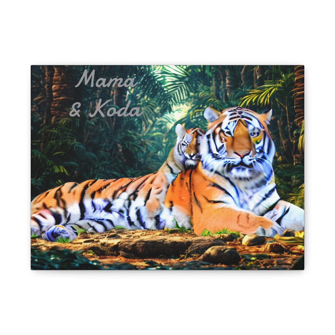 Personalized Kids' Canvas Artwork, Tiger, Custom Wall Decor for ...