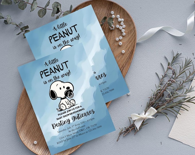 Peanuts | A Little Peanut is on the Way! – Editable Baby Shower ...