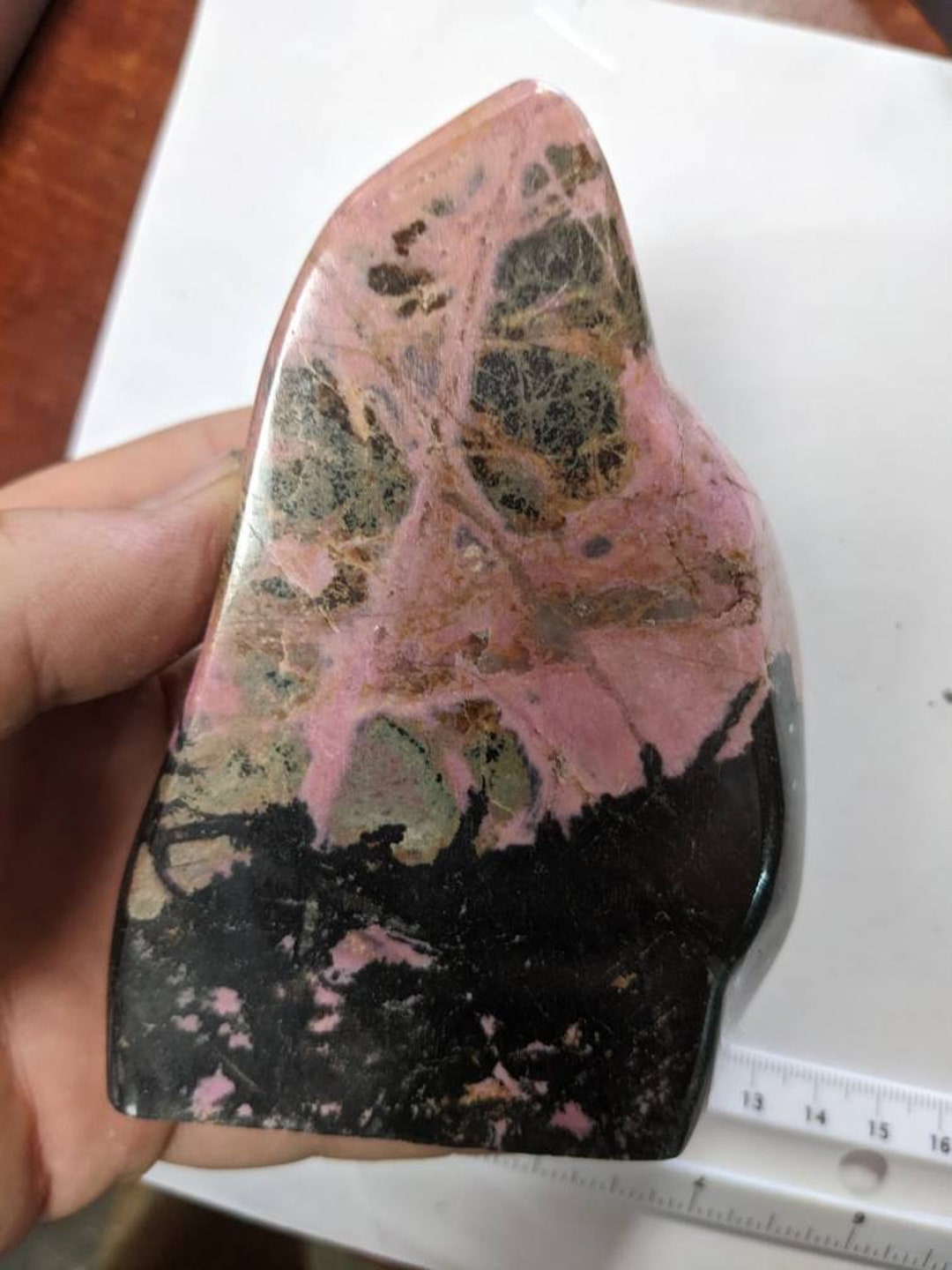 Big Rhodonite Fully Polished Freeform Display Slab - Etsy
