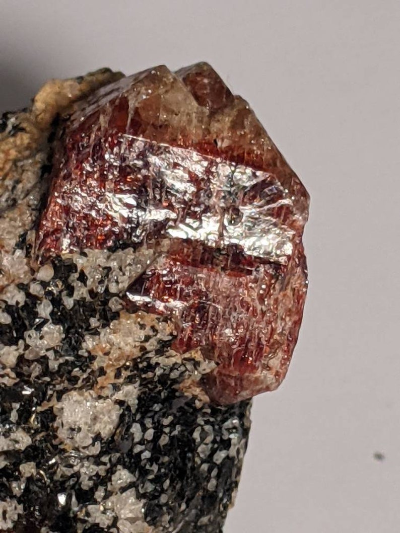 Gemmy Red Zircon Crystal in Matrix - Etsy