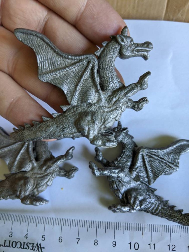 Large Winged Dragon Pewter Figurine - Etsy