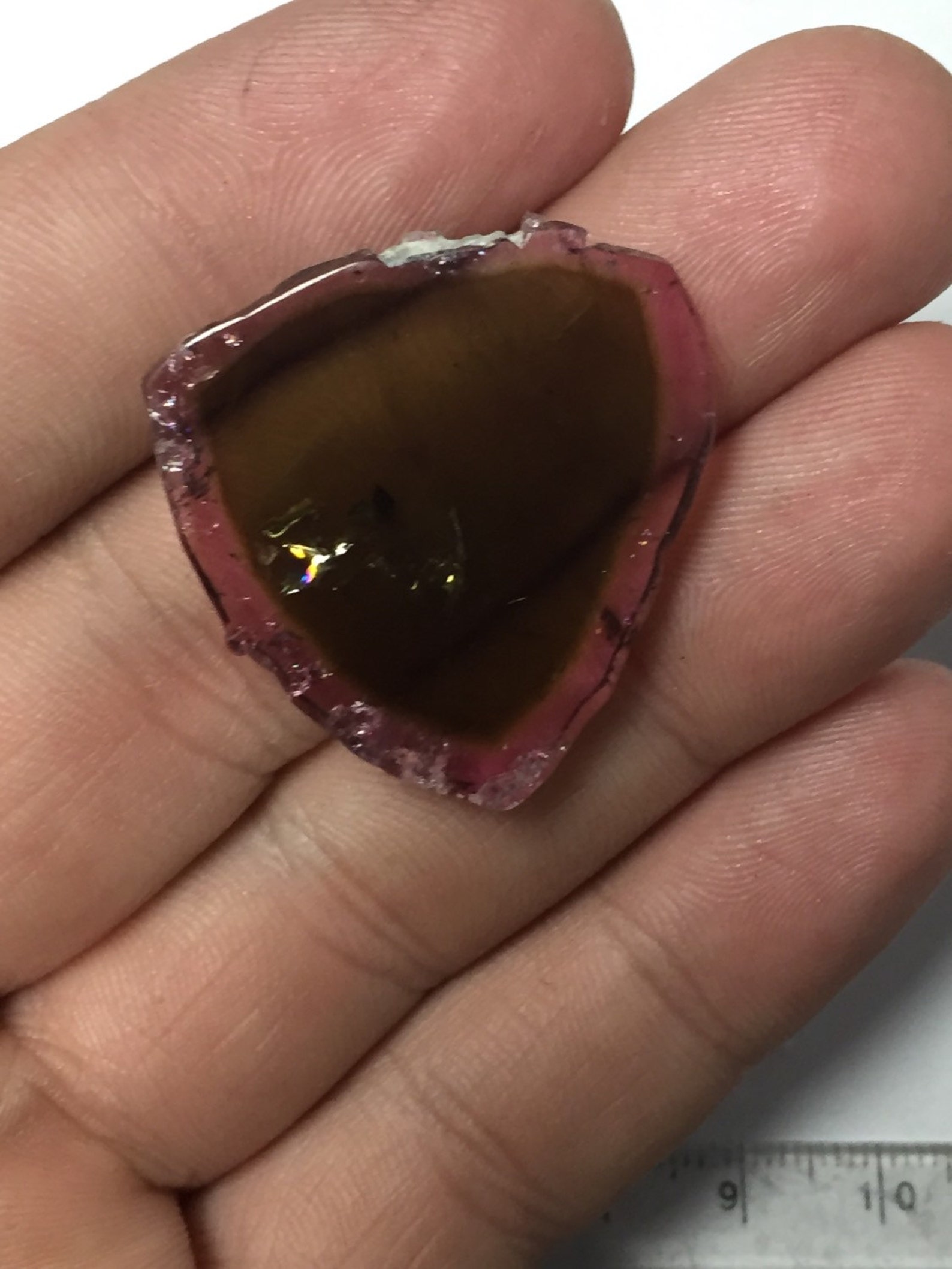 41ct Big Reverse Watermelon Tourmaline Slice old stock Brazil | Etsy