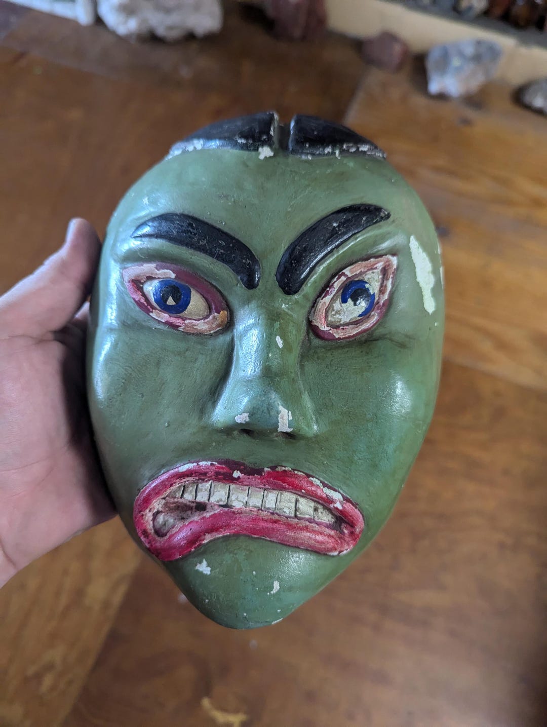 Unique Vintage Hand Painted Heavy Ceramic Mask, Decor - Etsy