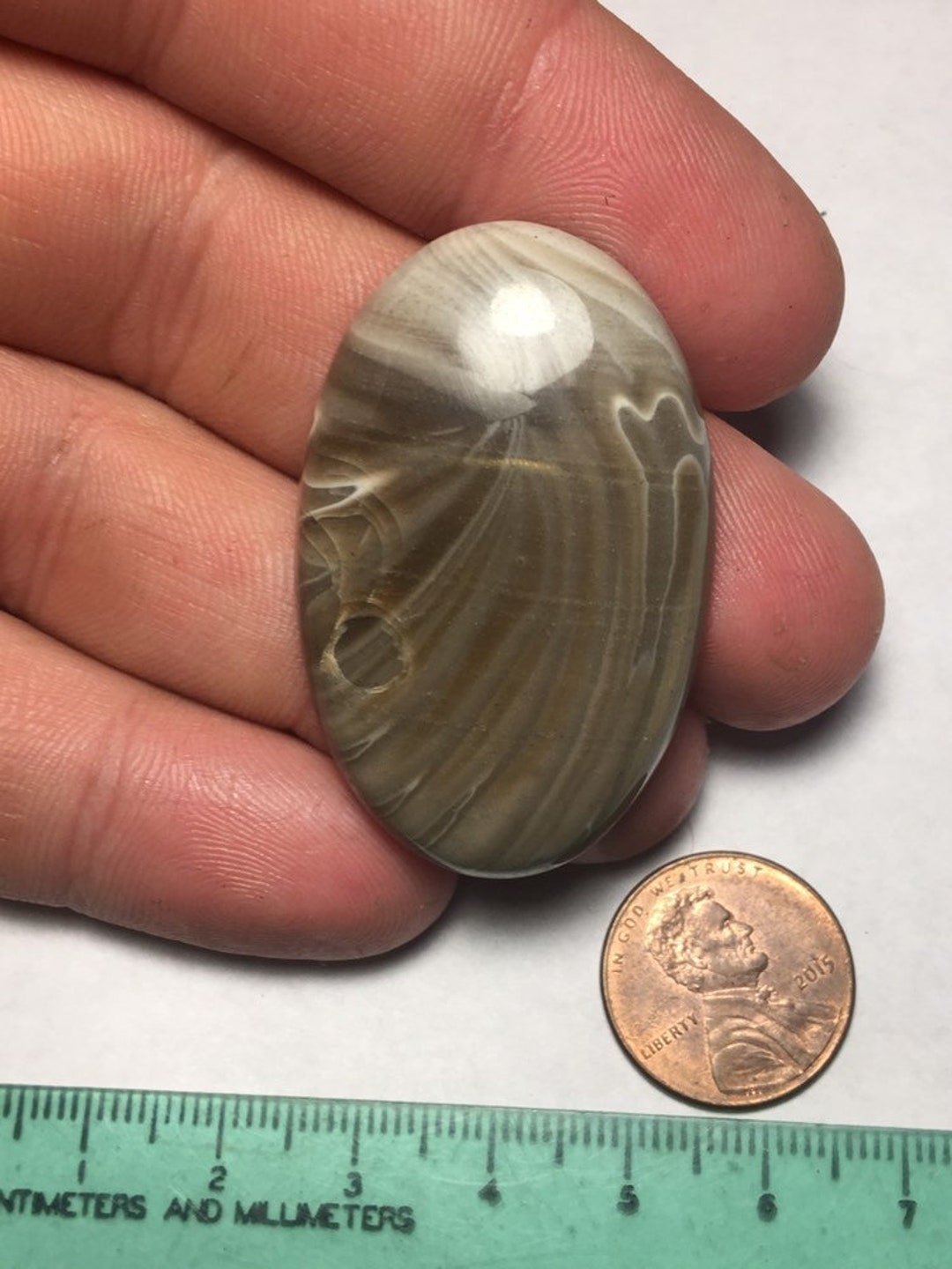 Striped Flint Cabochon From Poland - Etsy Sweden