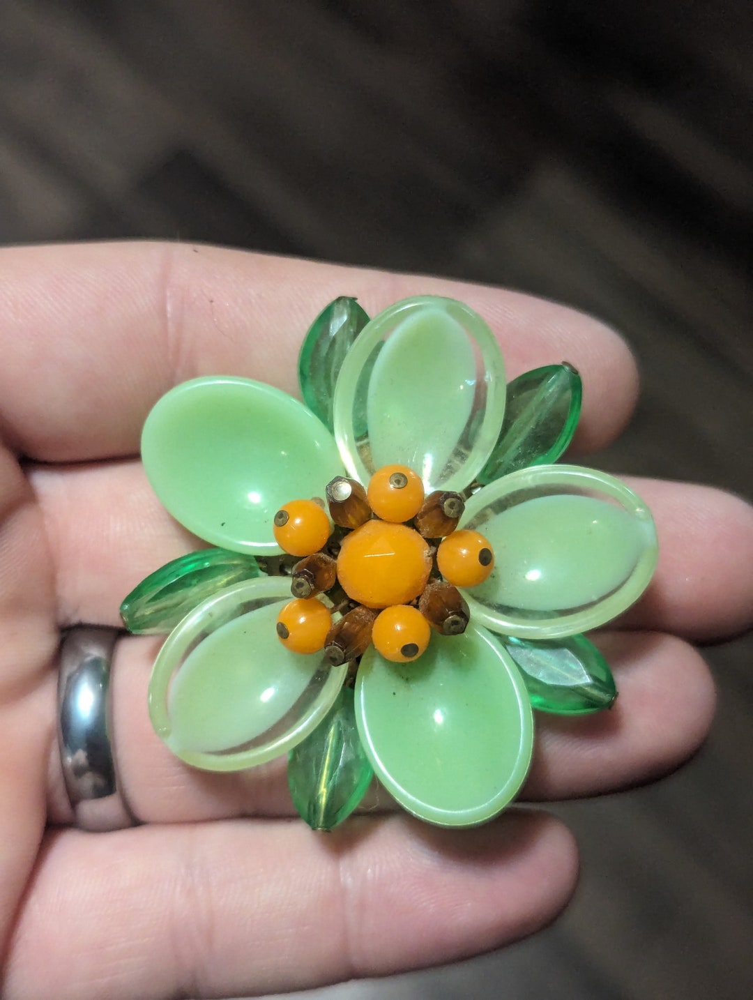 Antique Celluloid Flower Brooch Pin Made in West Germany - Etsy