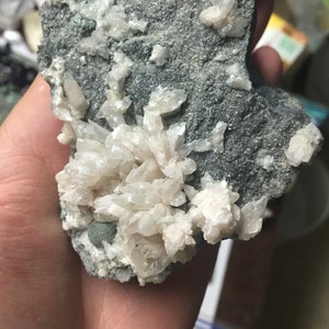 Big Fluorescent Calcite Crystals W Chlorite Ball on Matrix Moncure NC ...