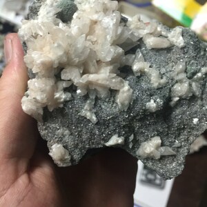 Big Fluorescent Calcite Crystals W Chlorite Ball on Matrix Moncure NC ...