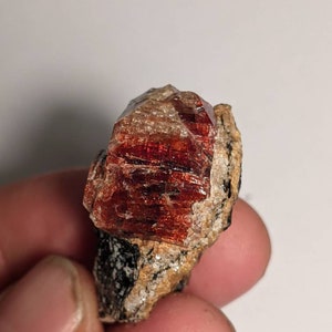 Gemmy Red Zircon Crystal in Matrix - Etsy