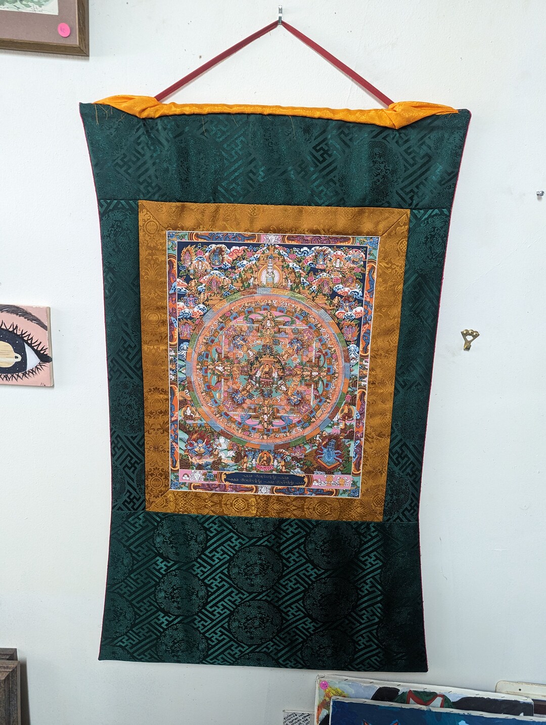 Buddhist Thangka, "wheel of Compassion", Hand Painted Tapestry - Etsy