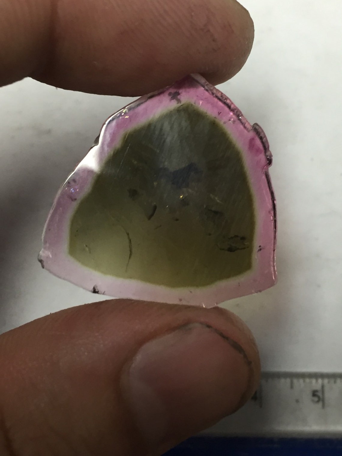 25ct Reverse Watermelon Tourmaline Slice Old Stock Brazil - Etsy