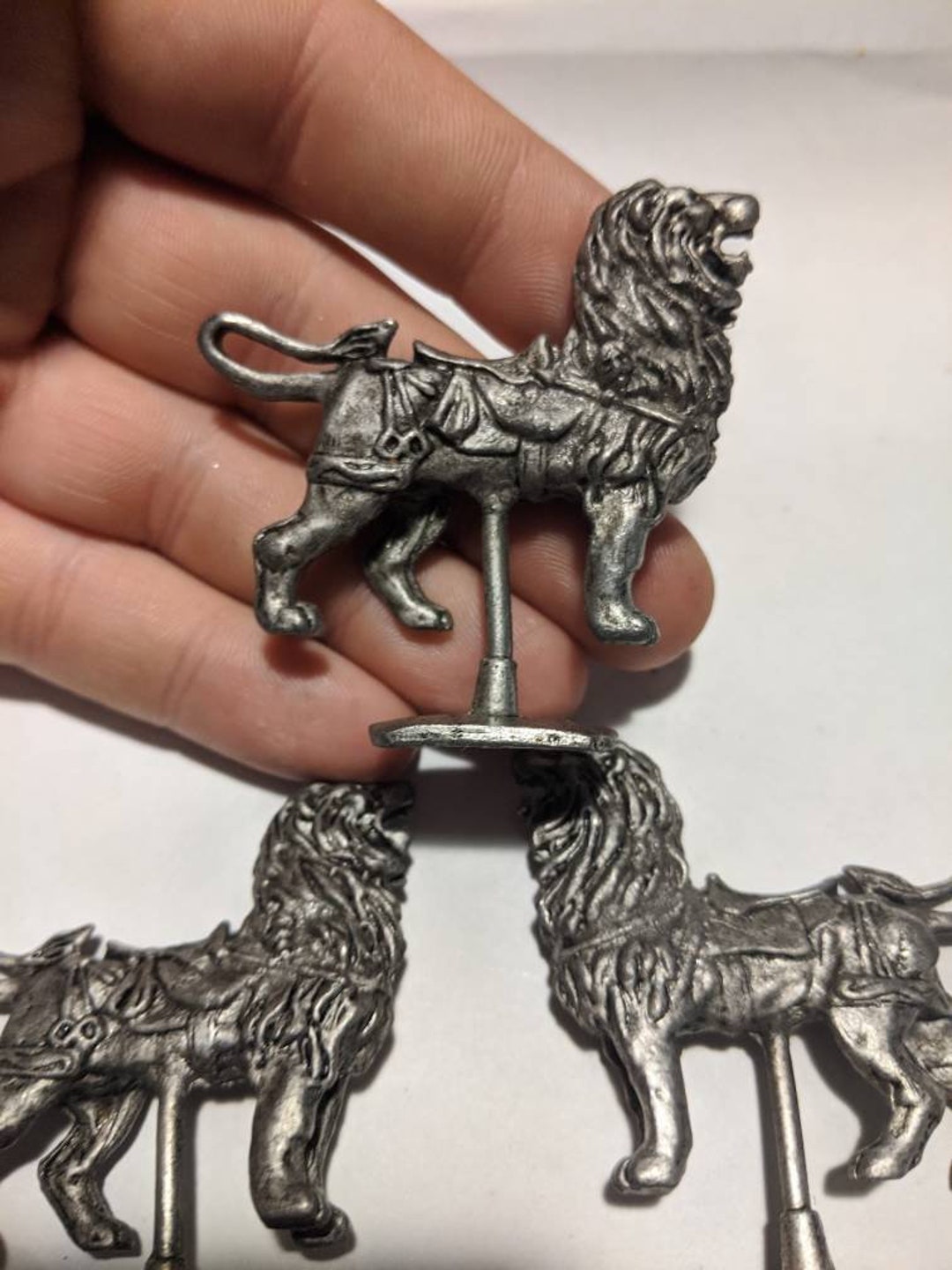 Large Lion (carousel) Figurine Made of Pewter in USA - Etsy
