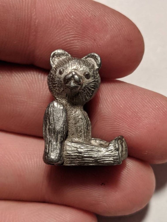 Teddy Bear Pewter Figurine - Etsy