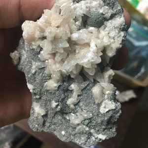 Big Fluorescent Calcite Crystals W Chlorite Ball on Matrix Moncure NC ...