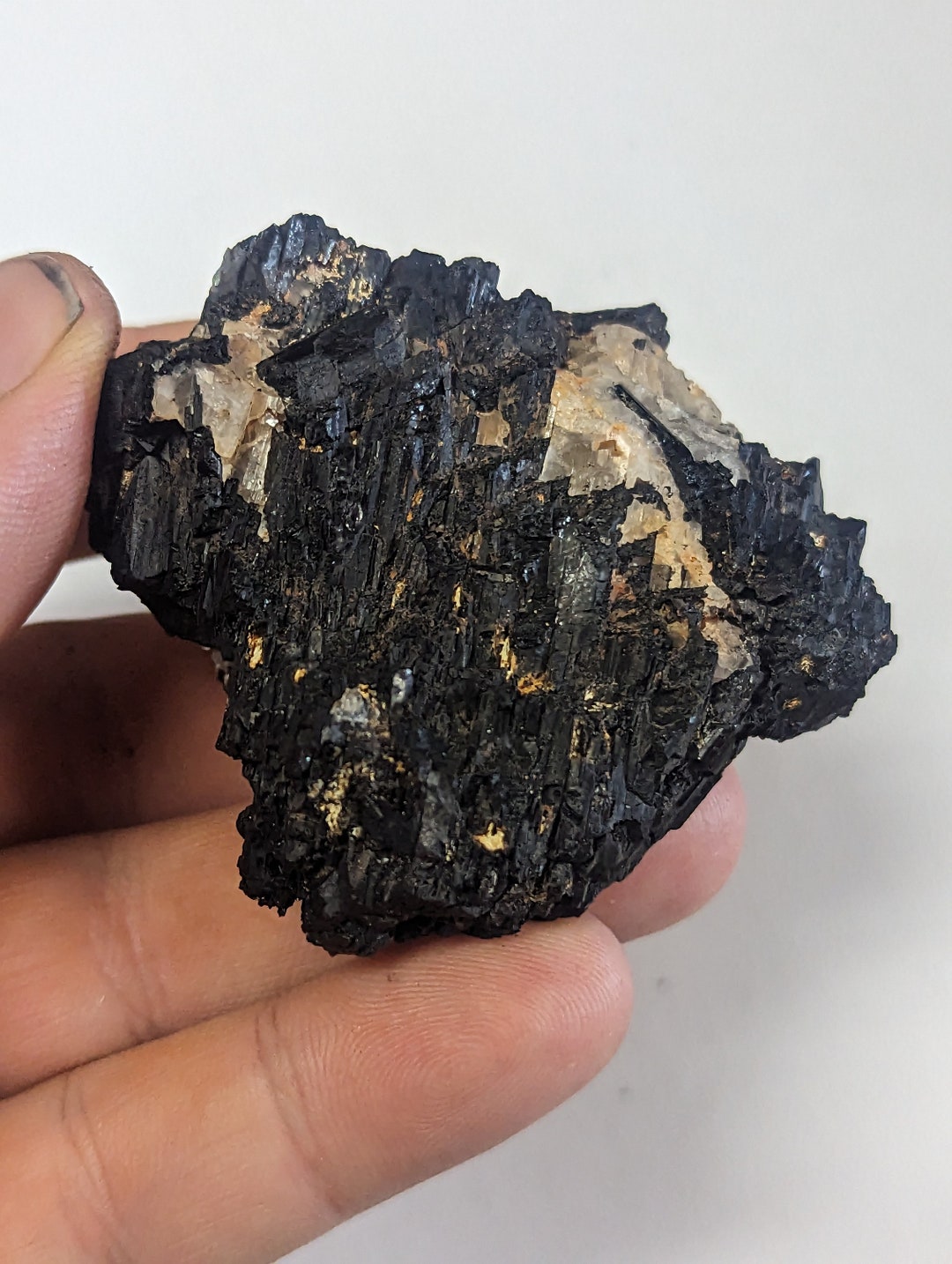 Large Black Tourmaline Cluster W Quartz Matrix Hogg Mine GA - Etsy