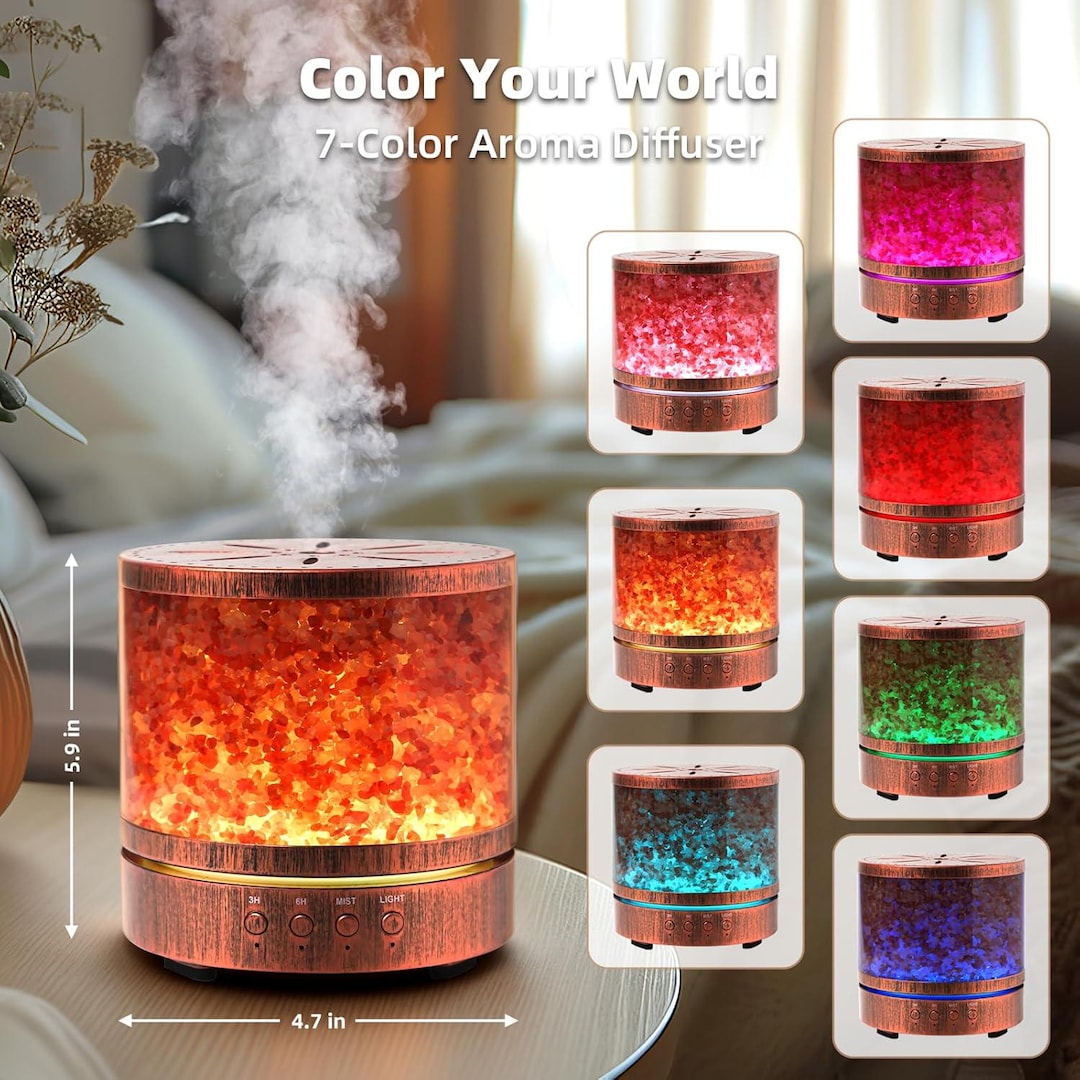 Himalayan Salt Lamp Aroma Diffuser • 400ml Ultrasonic Humidifier - Etsy