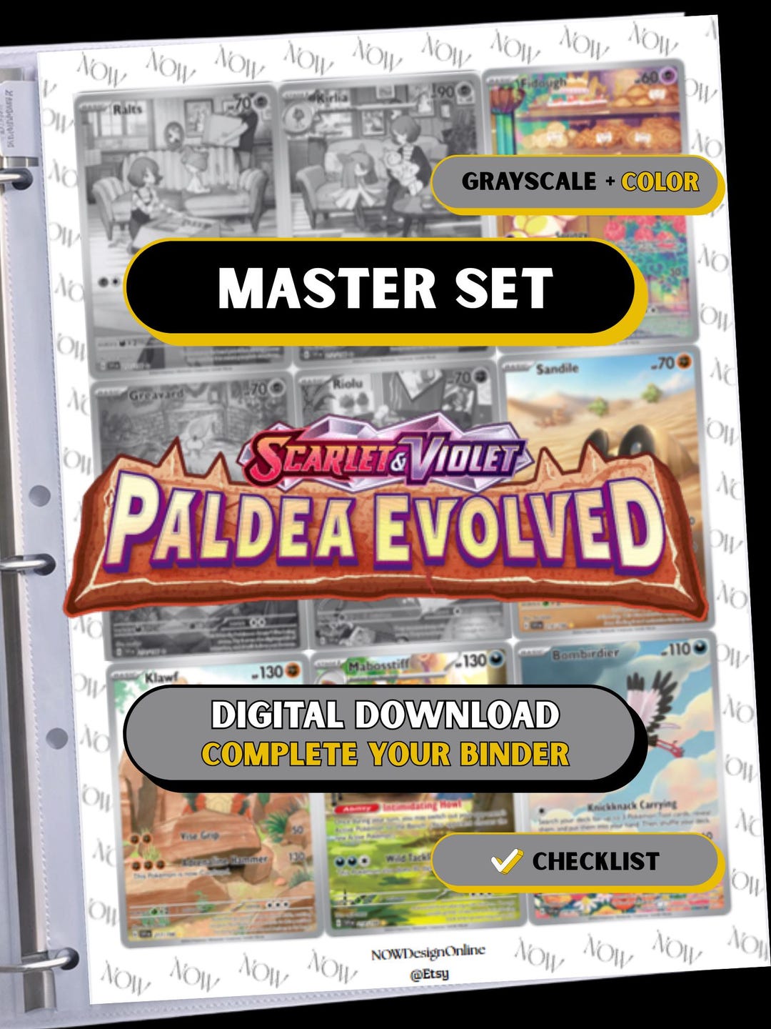 Pokemon Paldea Evolved Binder Placeholders | Master Set Printable Pages ...