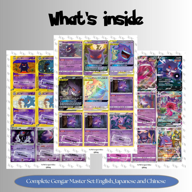 Gengar Master Set Placeholders: English, Japanese, Chinese (PDF Download) - Etsy