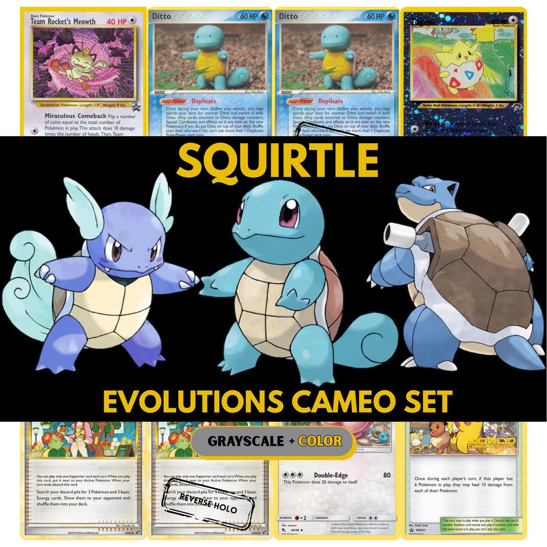 Squirtle Evolutions Cameo Binder Cards, Charmeleon and Charizard ...