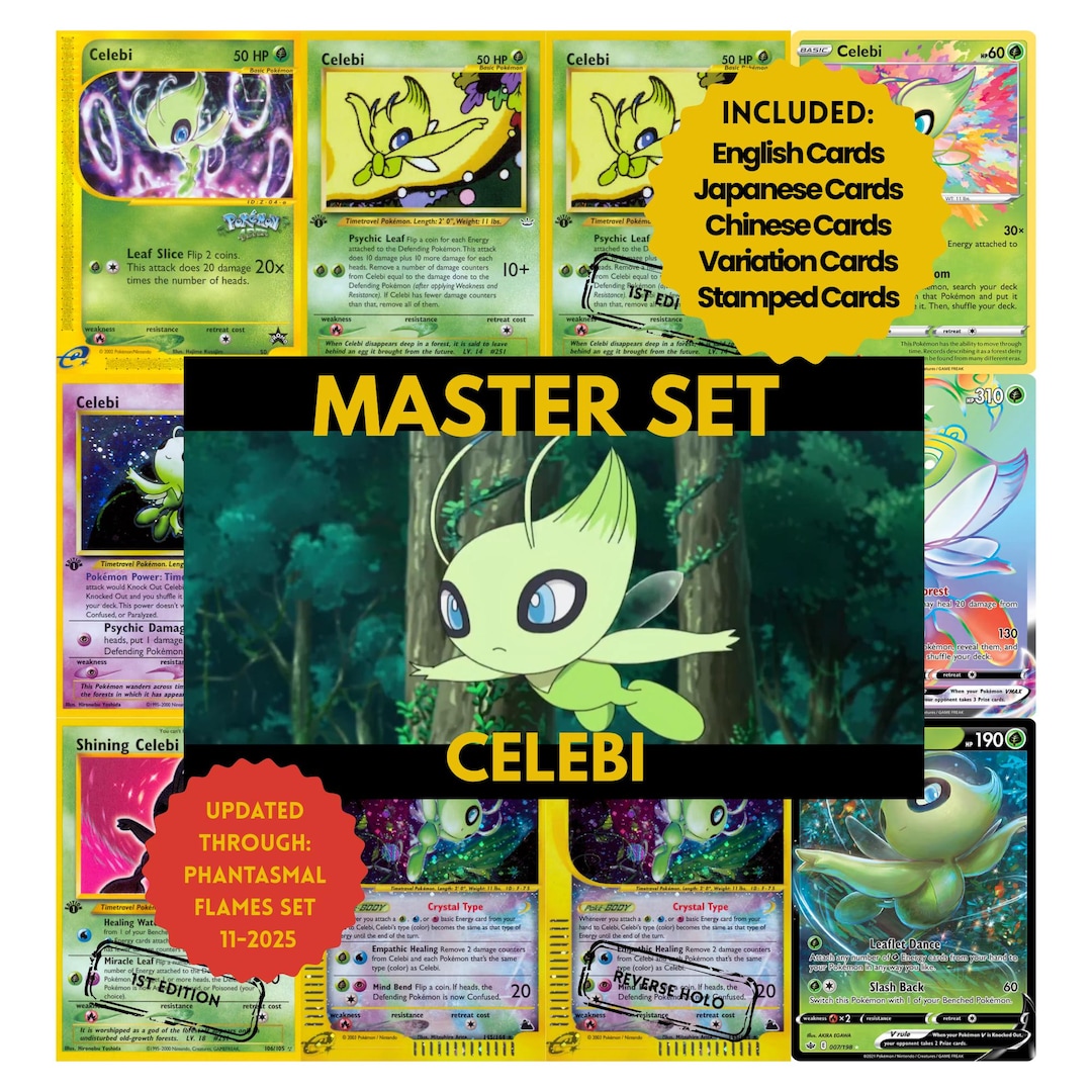 Celebi Master Set Binder Pages | Pokémon TCG Placeholder Cards ...