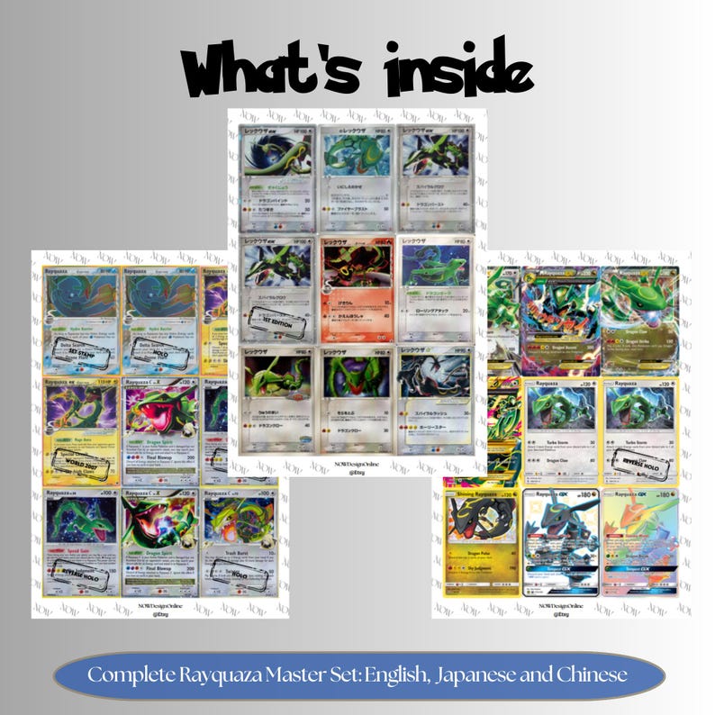 Rayquaza Master Set Binder Pages, Pokémon Placeholders, TCG Binder ...