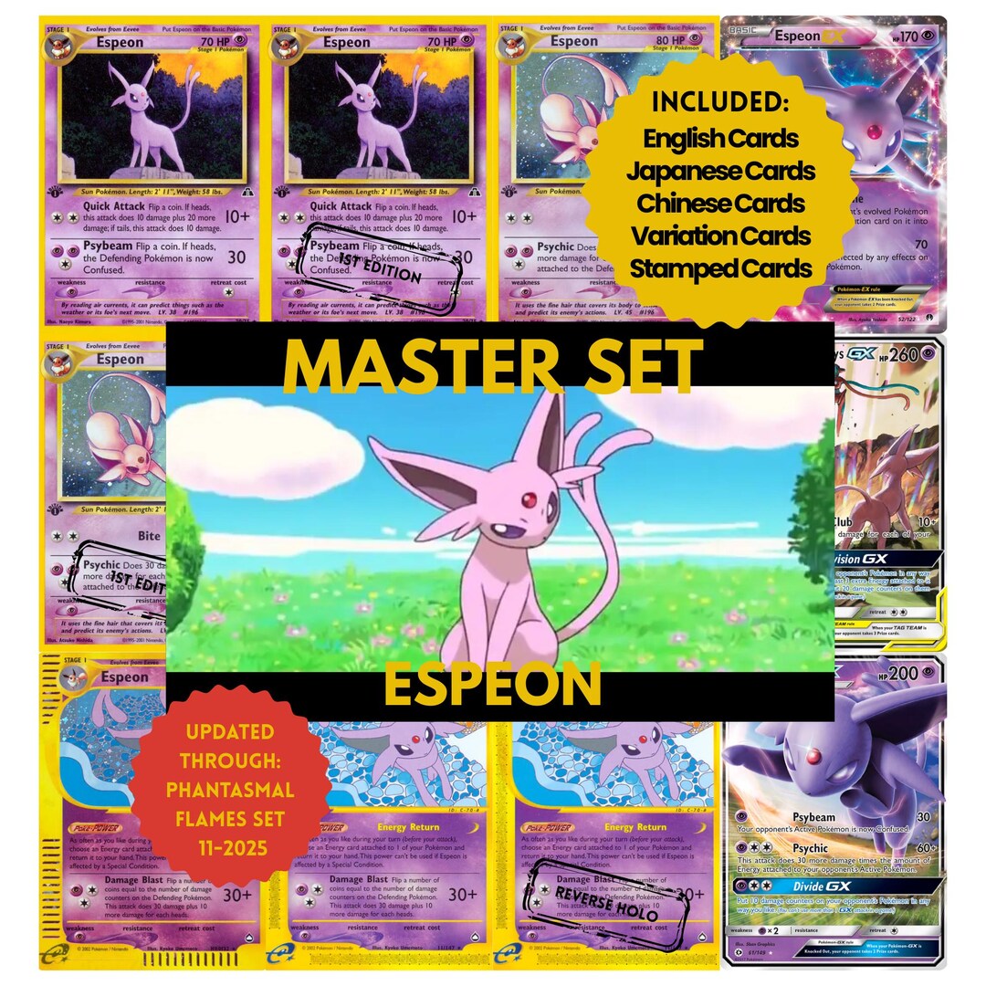 Espeon Master Set Placeholders: English, Japanese, Chinese (PDF ...