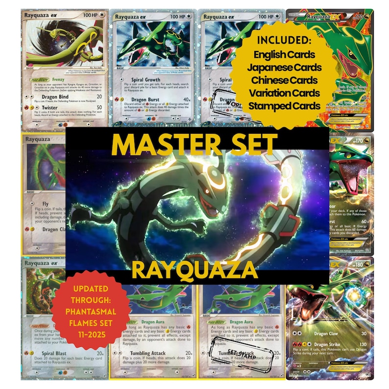 Rayquaza Master Set Placeholders: English, Japanese, Chinese (PDF ...