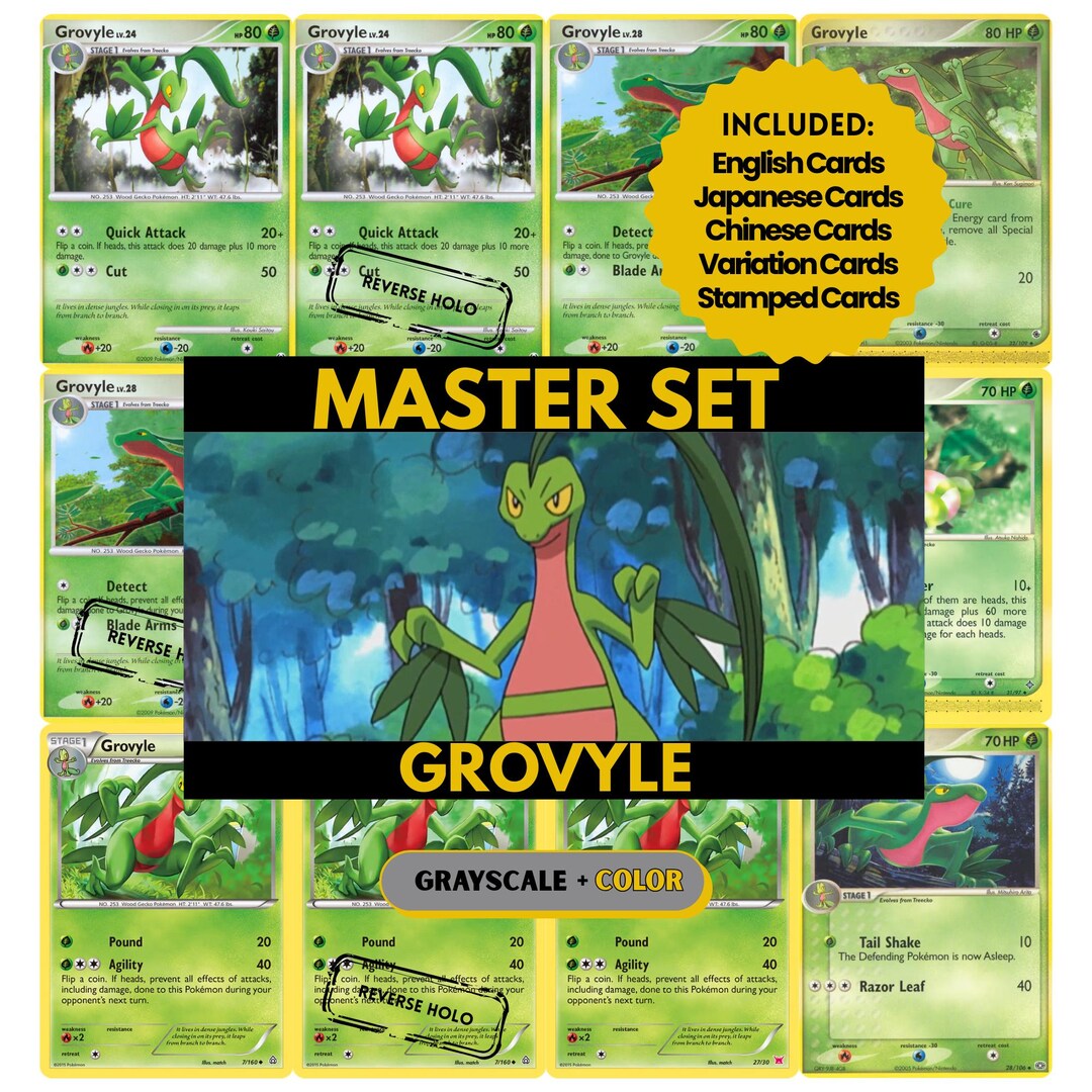 Grovyle Master Set Binder Pages, Pokémon Placeholders, TCG Binder ...