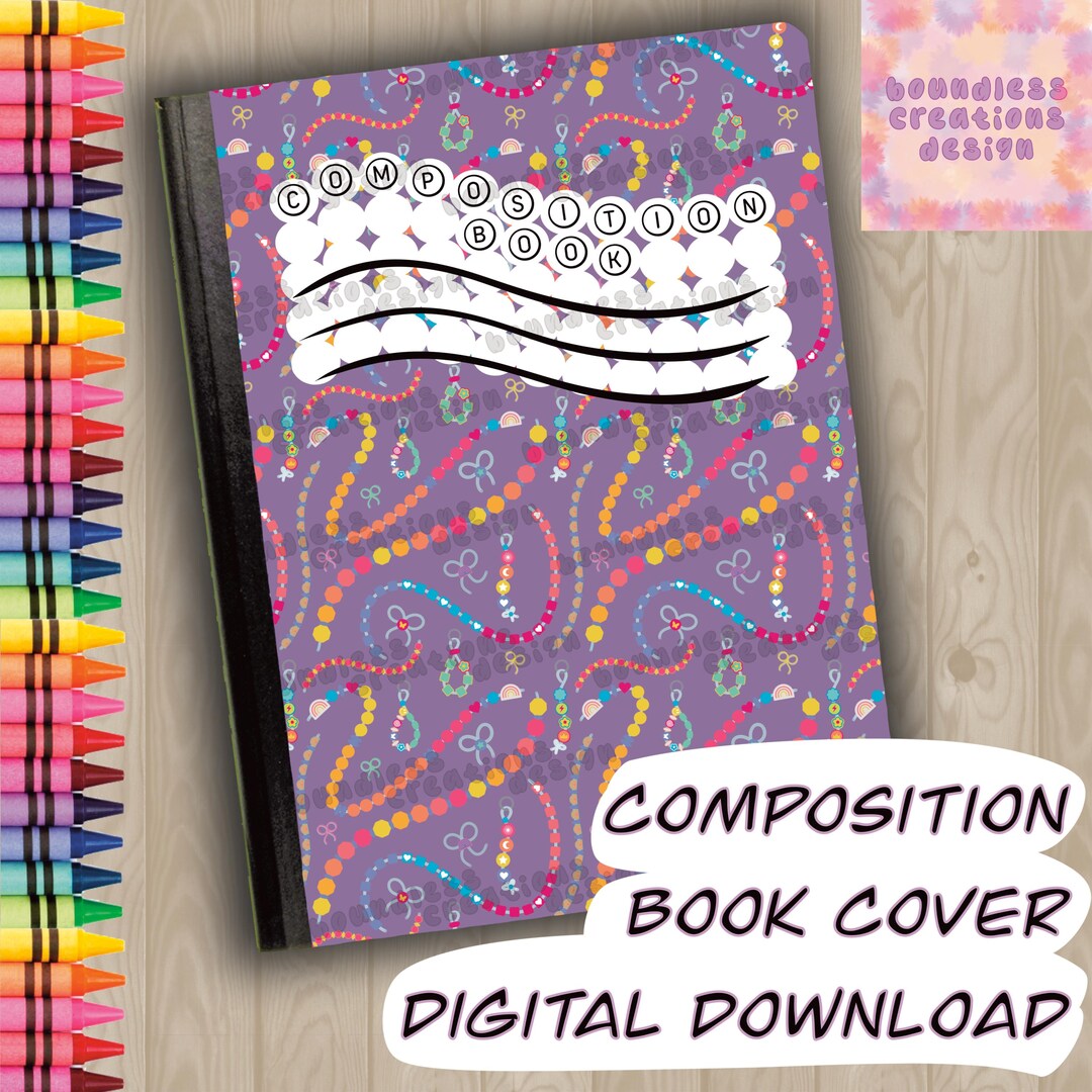 Printable Friendship Bracelet Composition Book Sticker | Digital ...