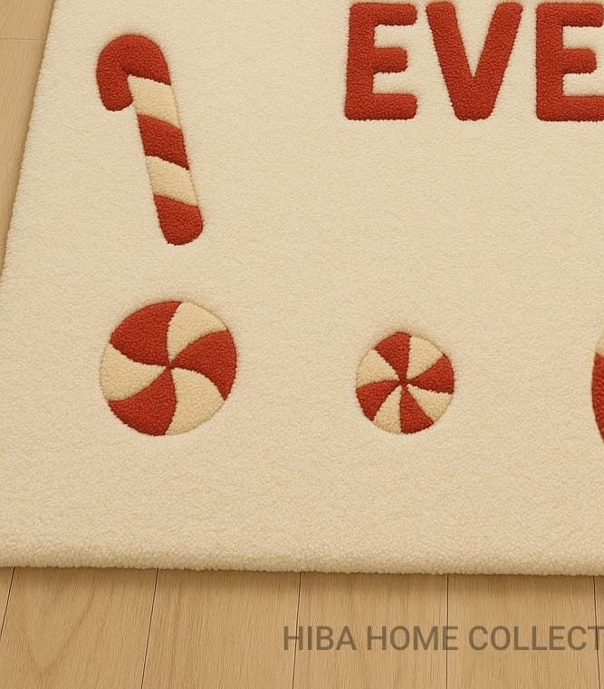 Christmas Hand Tufted Wool Area Rug – Candy Cane Peppermint Holiday ...