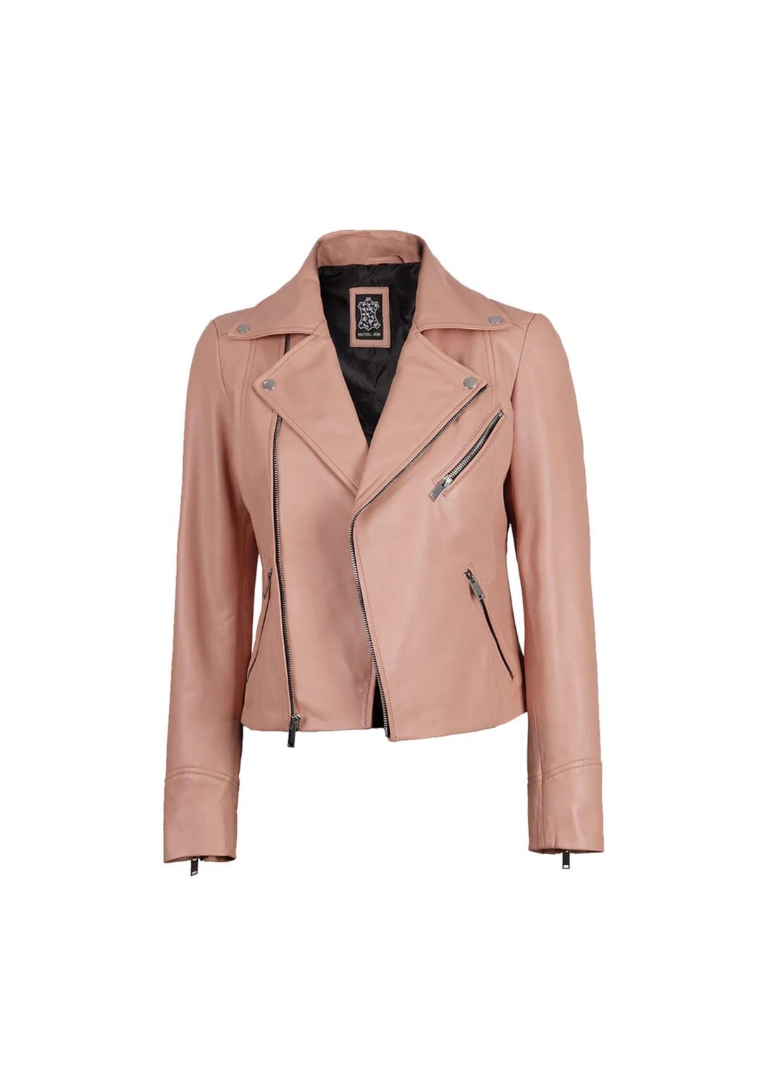 Women’s Pink Moto Jacket – Genuine Leather Biker Style - Etsy