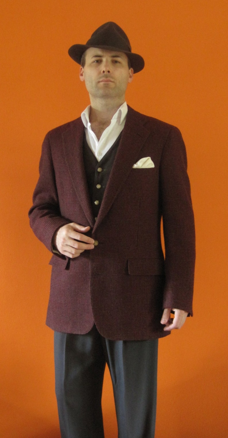 Norm Thompson Red & Black Tweed Jacket Sz 44 - Etsy