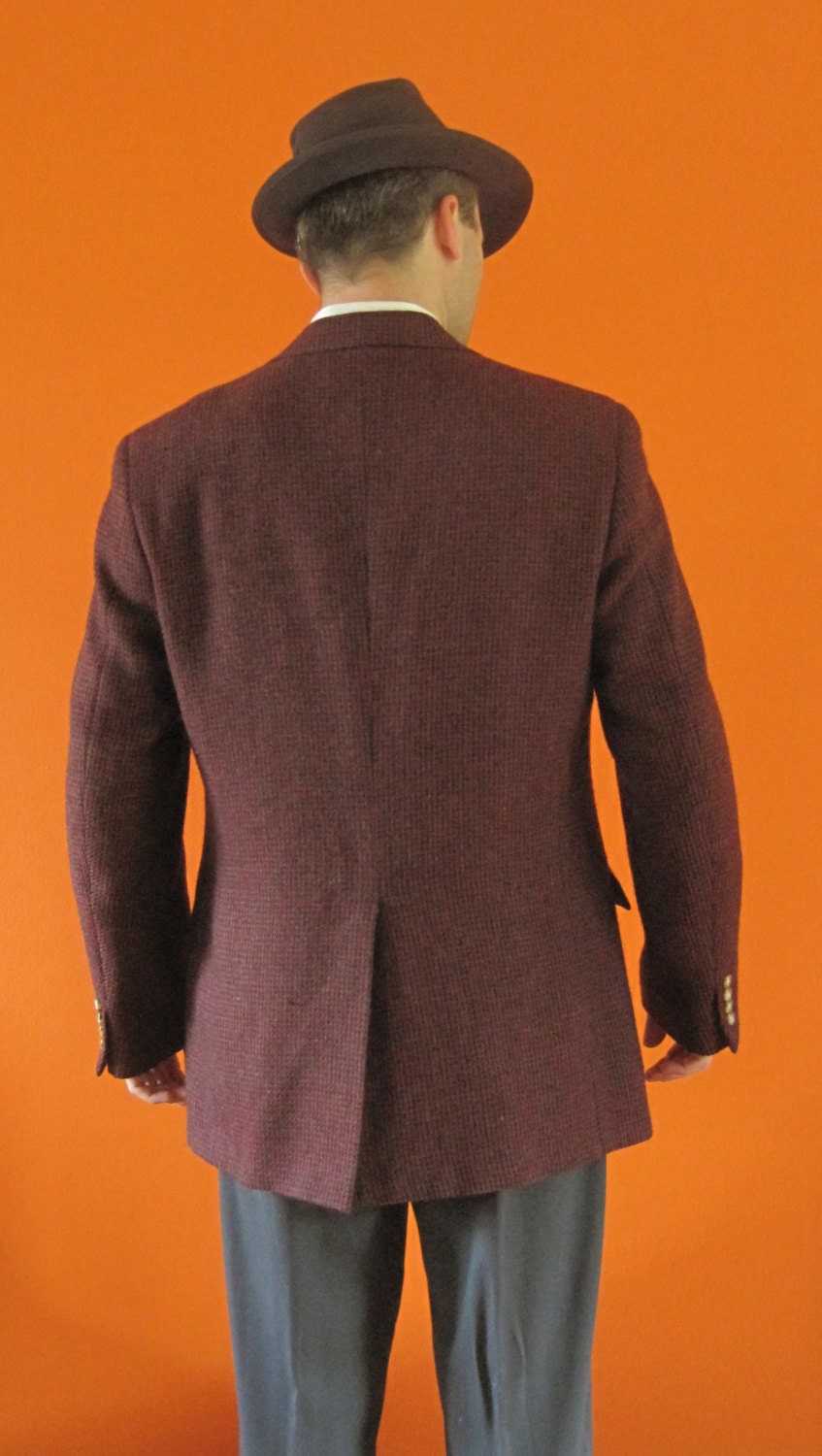 Norm Thompson Red & Black Tweed Jacket Sz 44 - Etsy